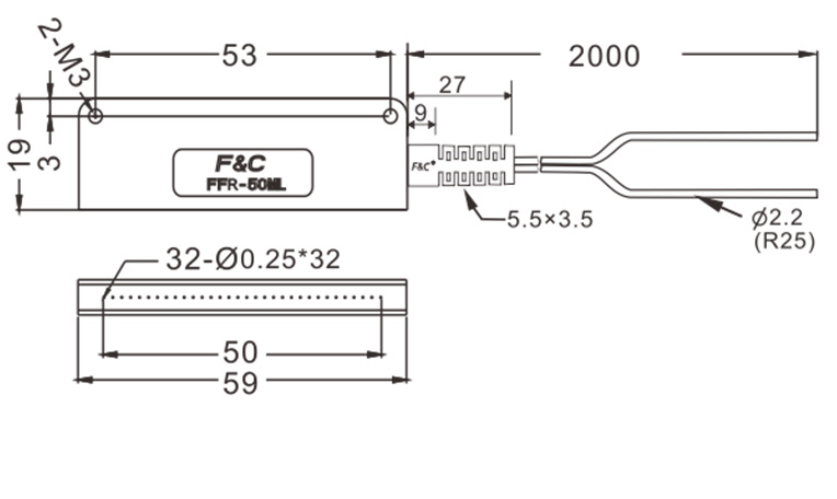 FFR-50ML 2M -矩阵光纤-F&C嘉准传感科技